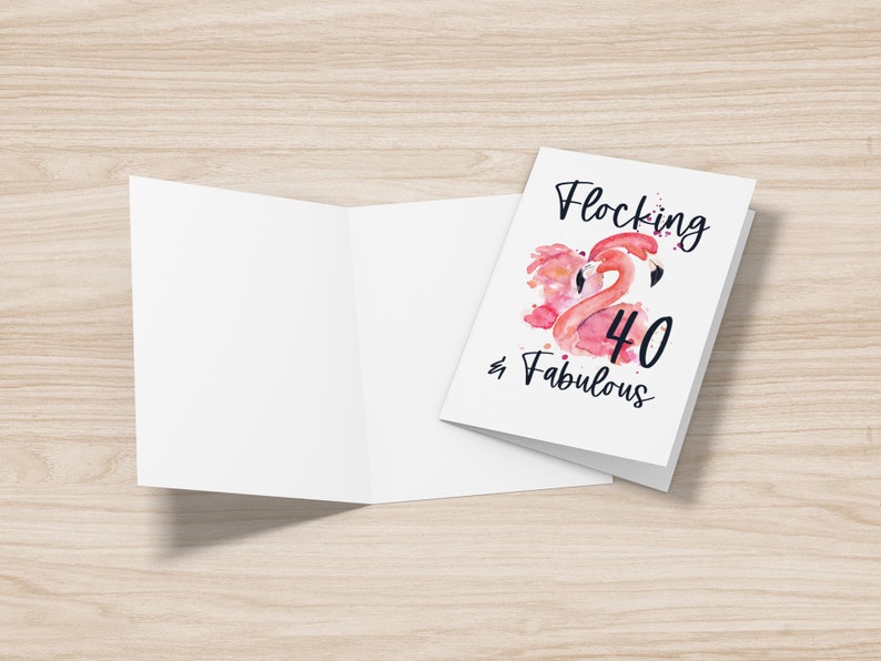 Funny 40th Birthday Card for Women, Flamingo Birthday Card, Flocking 40 ...