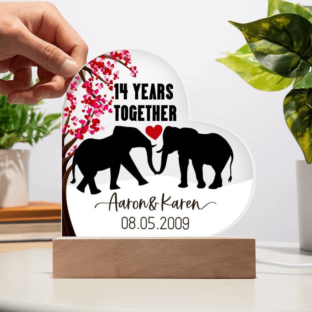 Ivory Wedding Gift 14th Anniversary Gift 14 Years Together Elephants ...