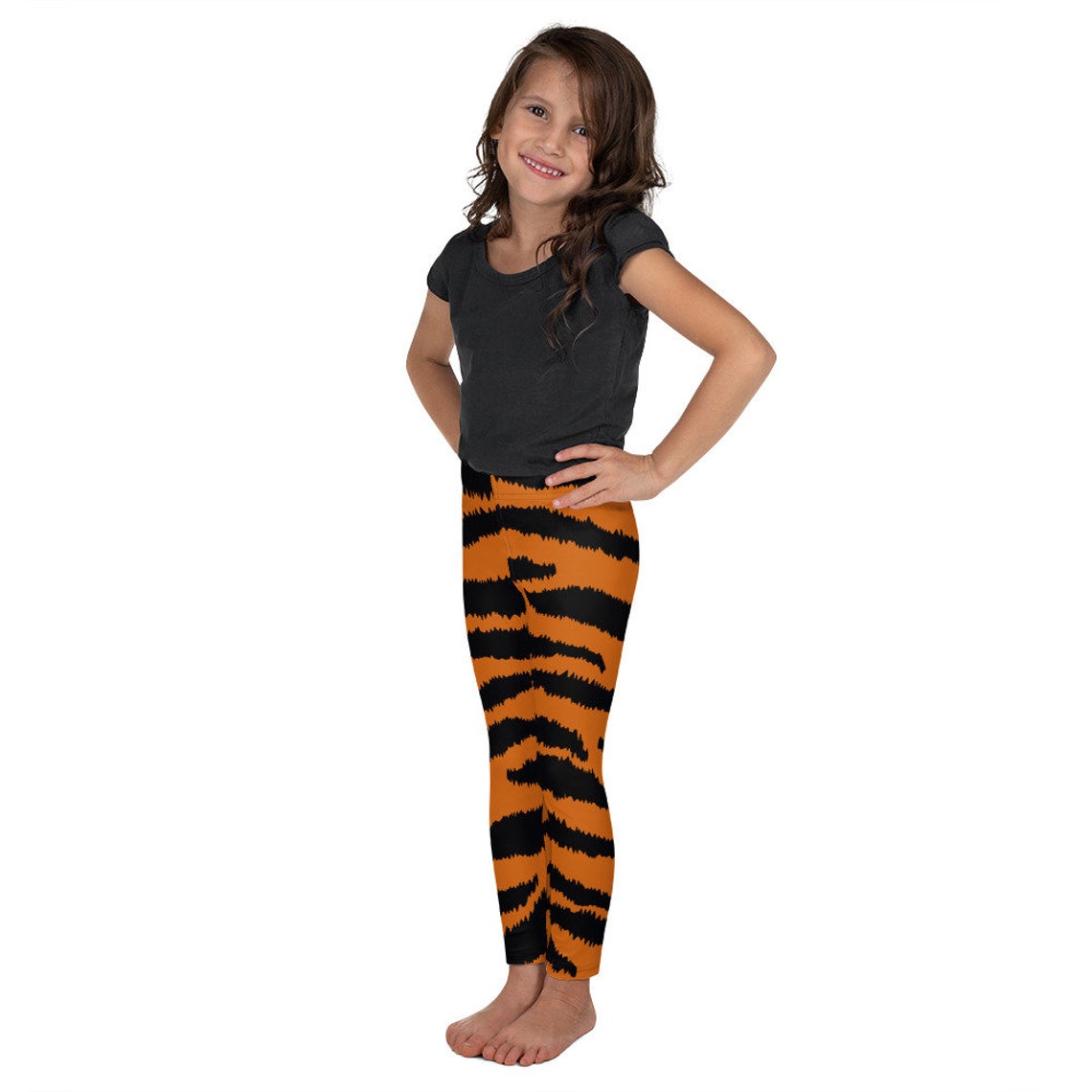 Girl Tiger Costume Kids Halloween Tiger Print Leggings | Etsy
