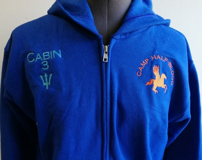Percy Jackson Camp Half-blood Zip-up Hooded Sweatshirt With Left and ...