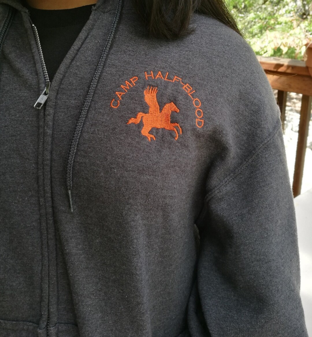 Percy Jackson Camp Half-blood Zip-up Hooded Sweatshirt (adult Size ...