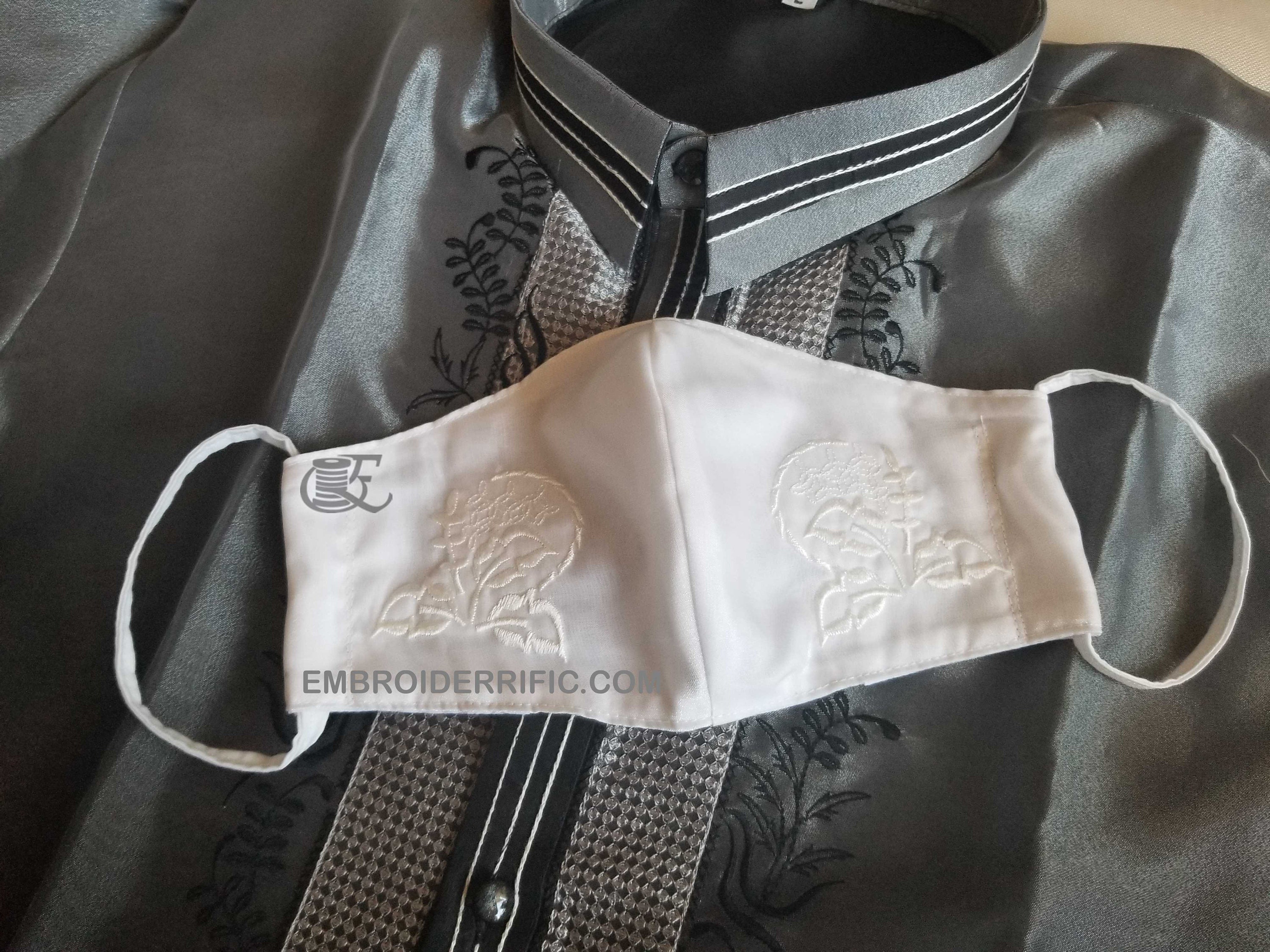 Barong Face Mask Custom Embroidered Filipiniana Wear | Etsy