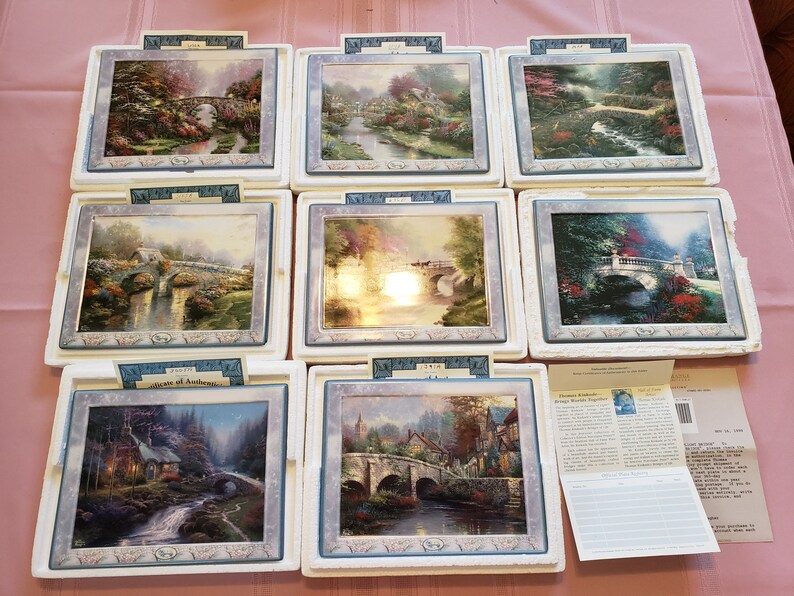 1999 Thomas Kinkade's Bridges of Life Collector Plates Hanging Art #1 ...