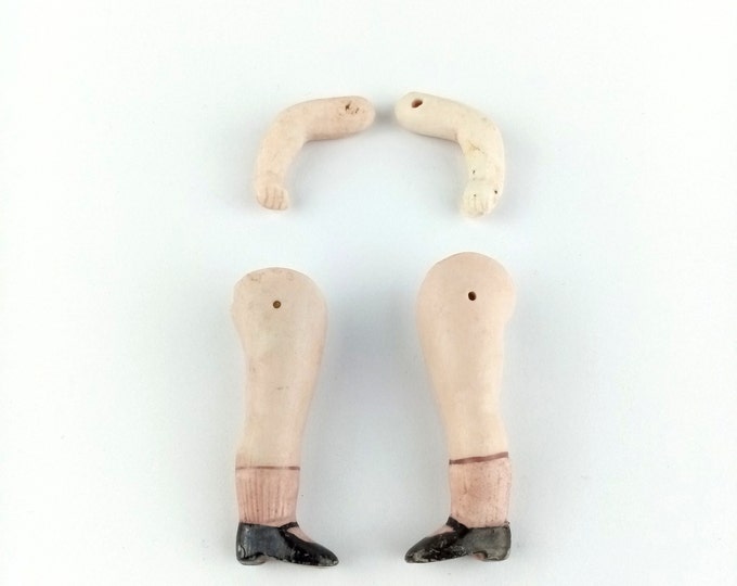 Antique All Bisque Doll Arms, Dollhouse Doll Arms and Legs, Dollhouse ...