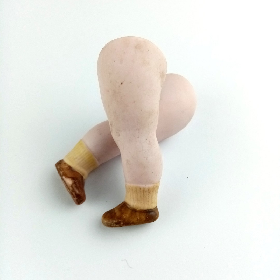 Antique Porcelain Doll Legs, Rare Dollhouse Doll Leg, "592", All Bisque ...