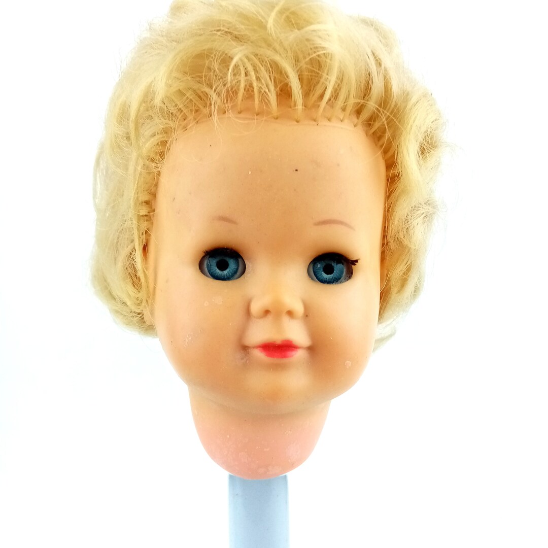 Vintage Doll Head Vinyl Doll Head 1960s Made In Germany Wernike Doll Doll Repair