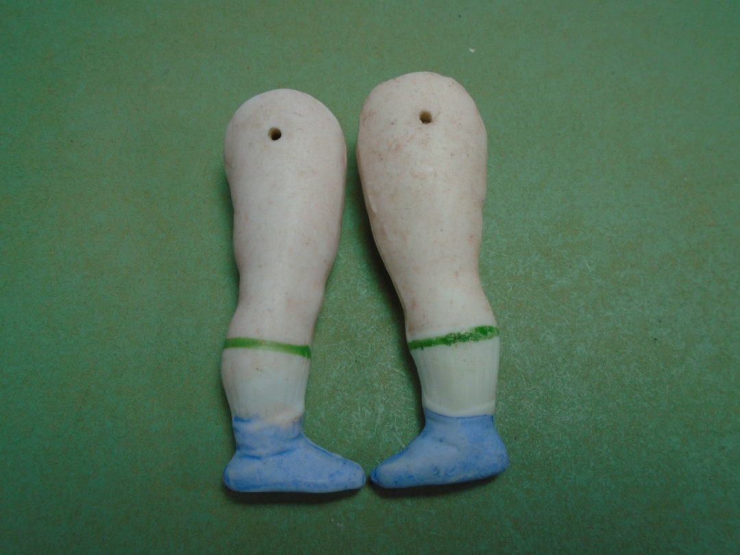 Antique Porcelain Doll Legs, Dollhouse Doll Leg, Bisque Porcelain ...