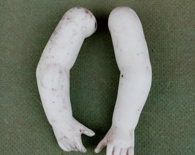 Antique Bisque Doll Arms, Rare Large Dollhouse Doll Arms, Mignonette ...