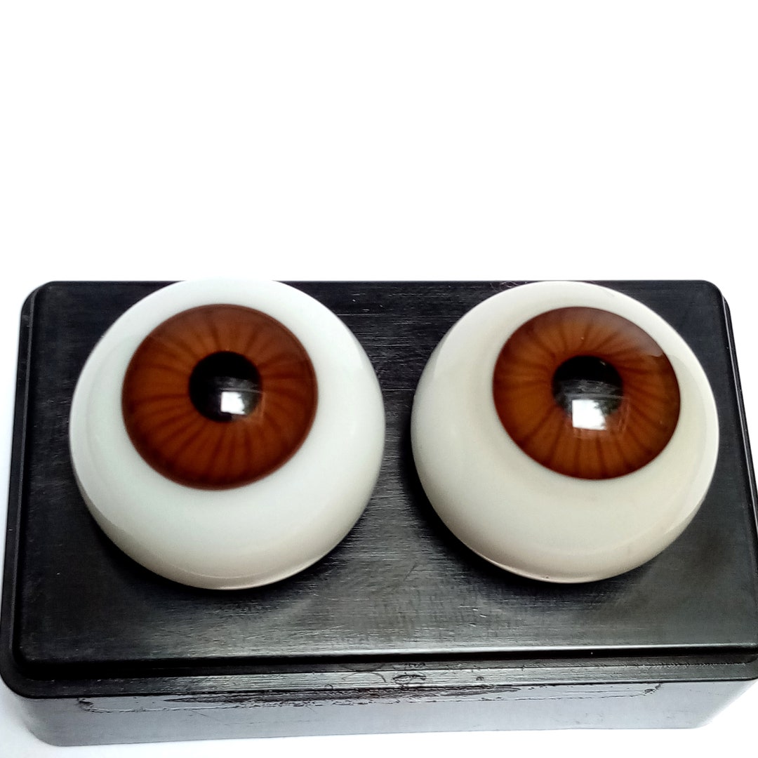 Antique Glass Eyes, Doll Eyes, Brown, Eye Size 0.9" - 23 Mm, Doll Eyes ...
