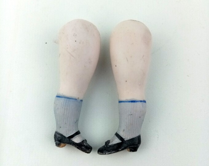 Antique Porcelain Doll Legs, Dollhouse Doll Legs, Bisque Porcelain, 3. ...