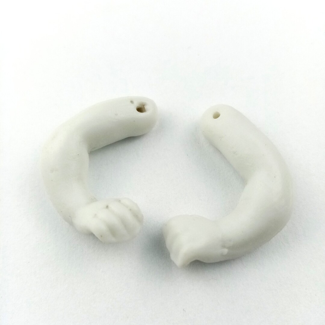Antique Dollhouse Doll Arms, All Bisque Porcelain Dolls, 1.14" X 0.23 ...