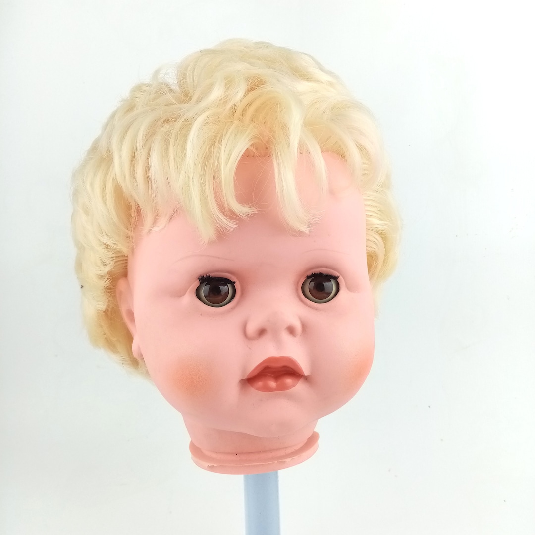Vintage Doll Head, Vinyl Doll Head 1960s, Made in Germany , ES Doll ...