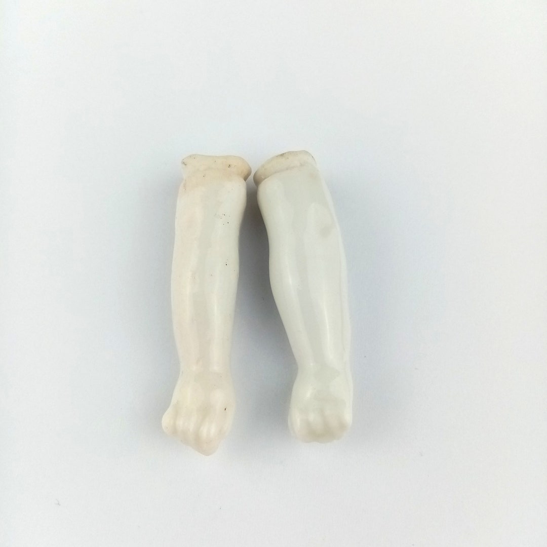 Doll Lower Arms, Glazed Porcelain Arms, China Head Doll, 1.65" to Tie ...