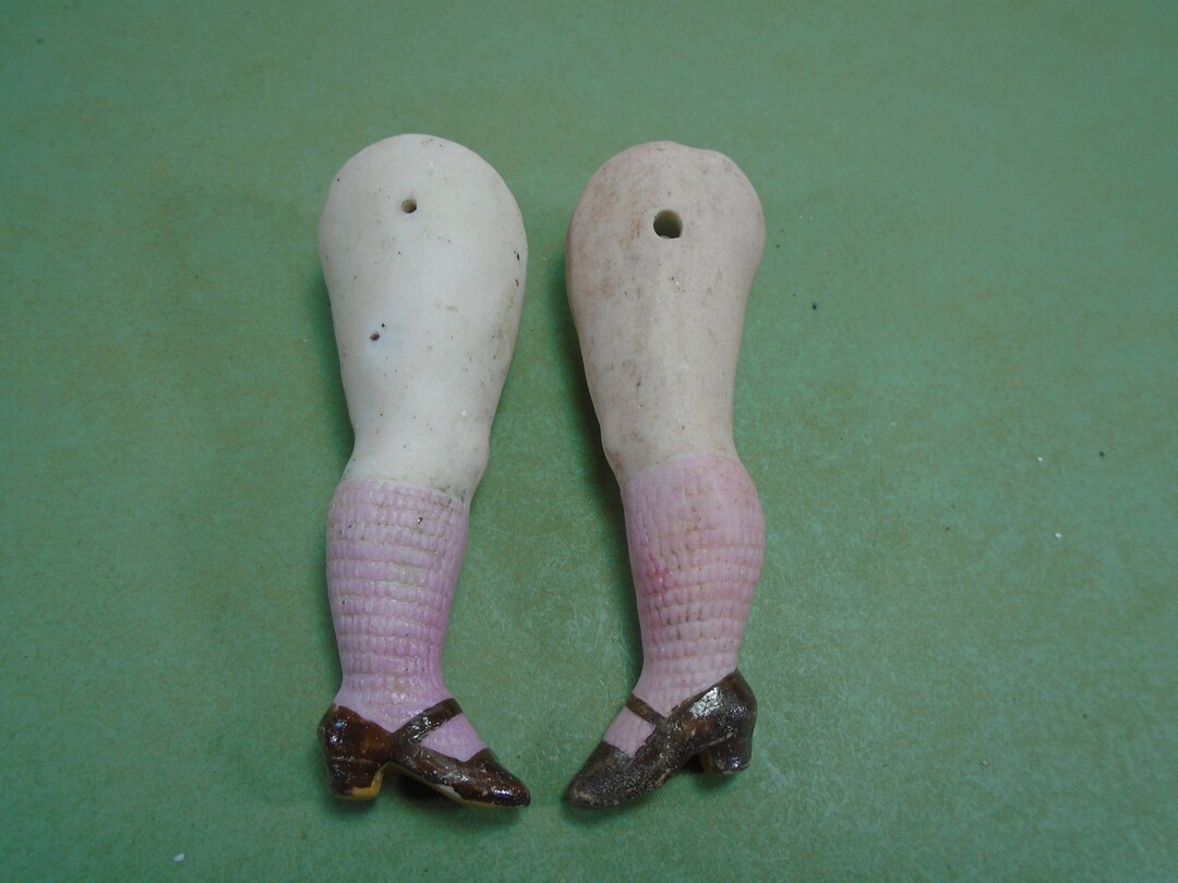 Antique Porcelain Doll Legs, Dollhouse Dolls Leg, All Bisque Porcelain ...