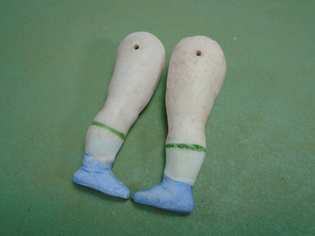Antique Porcelain Doll Legs, Dollhouse Doll Leg, Bisque Porcelain ...