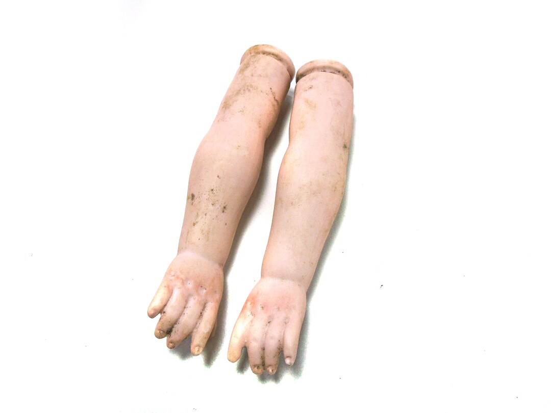 Doll Lower Arms, Bisque Porcelain Arms, 4.48" to Tie In, Antique and ...