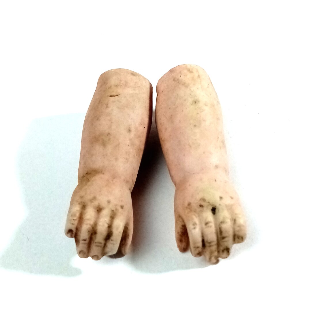 Antique Doll Arms, Lower Arms Bisque Porcelain, 2.24", to Stick or Glue ...