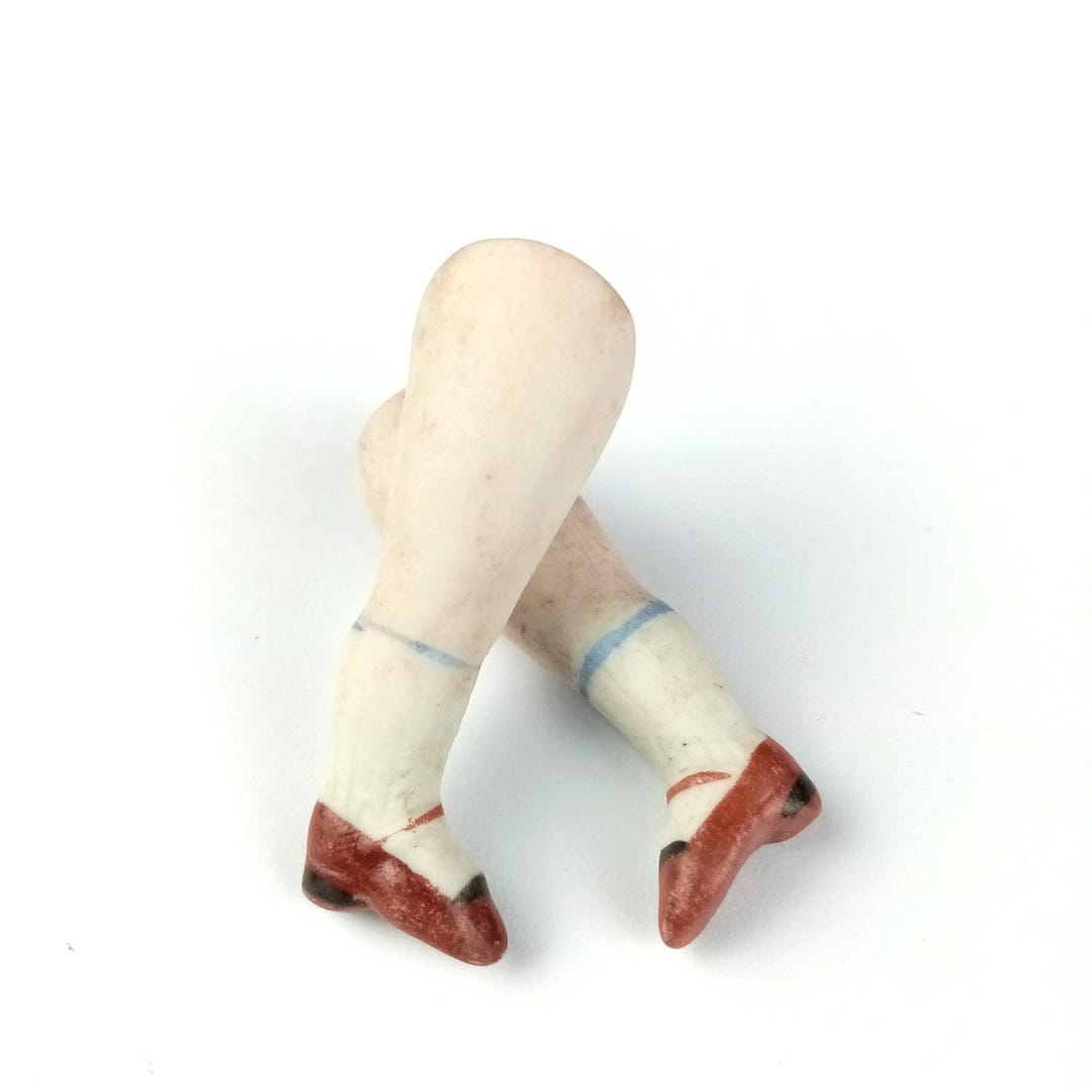 Antique Porcelain Doll Legs, Dollhouse Dolls Leg, All Bisque Porcelain ...