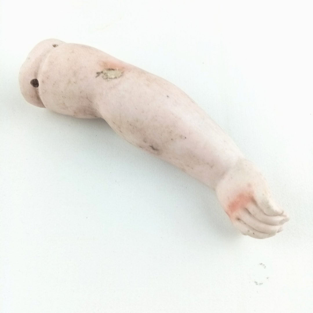 Antique Early German Doll Hand, Bisque Lower Arm, Porcelain Doll Arm ...