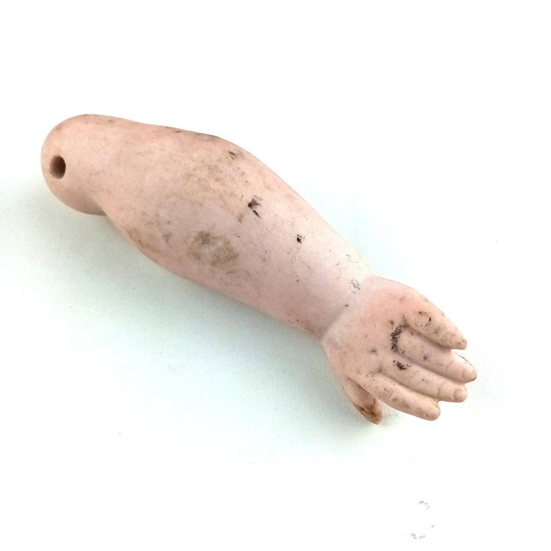 Antique German Doll Hand, Child Bisque Lower Arm , Porcelain Doll Arm ...