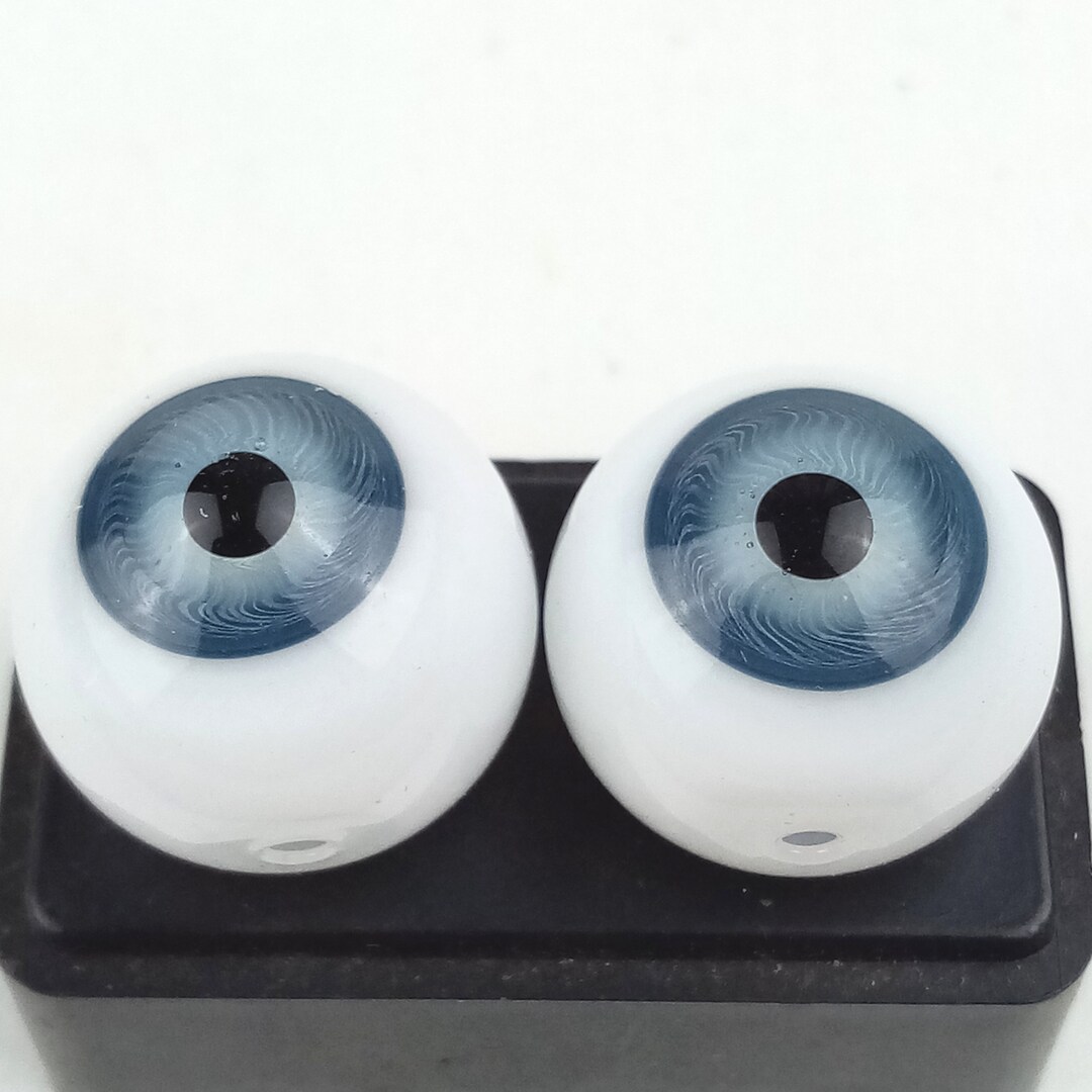 Antique Glass Eyes, Doll Eyes, Blue, Eye Size 0.7" - 18 Mm, Doll Eyes ...