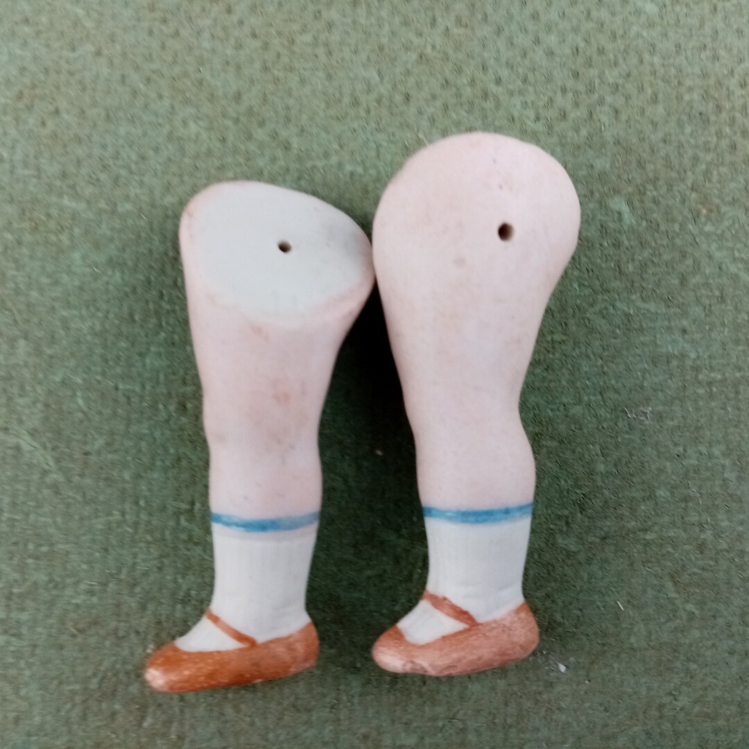 Antique Porcelain Doll Legs, Dollhouse Dolls Leg, All Bisque Porcelain ...