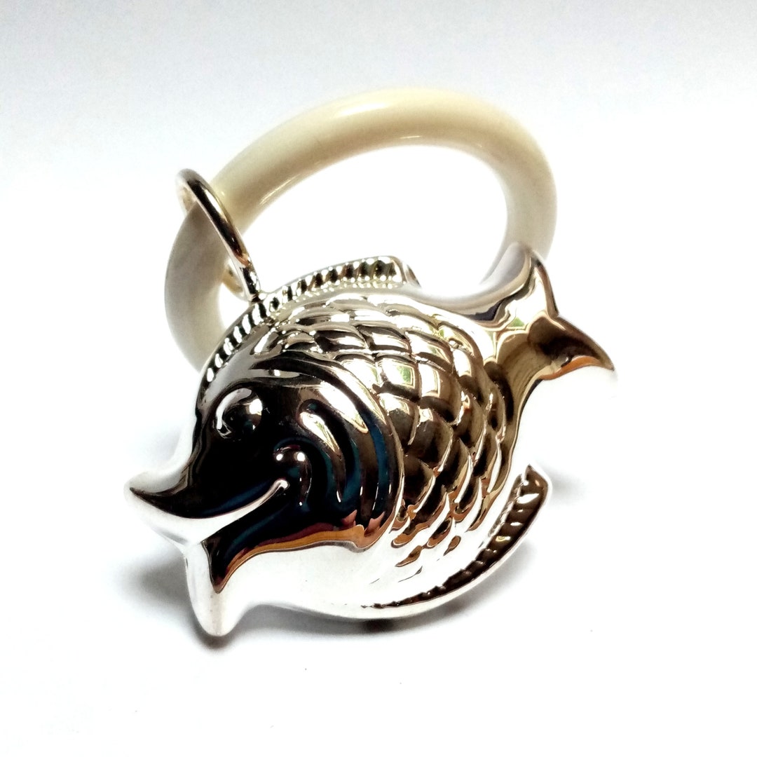 Doll Rattle With Ring, Doll Accessories, Silver Plated Rattle, Doll ...