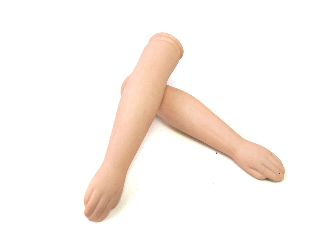 Vintage Dolls Arms, Doll Lower Arms, Porcelain Dolls Arms , Leather ...
