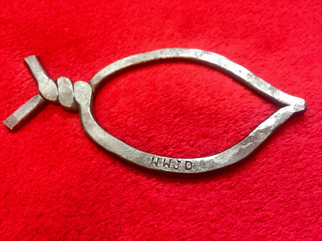 Hand Forged WWJD Fish - Etsy