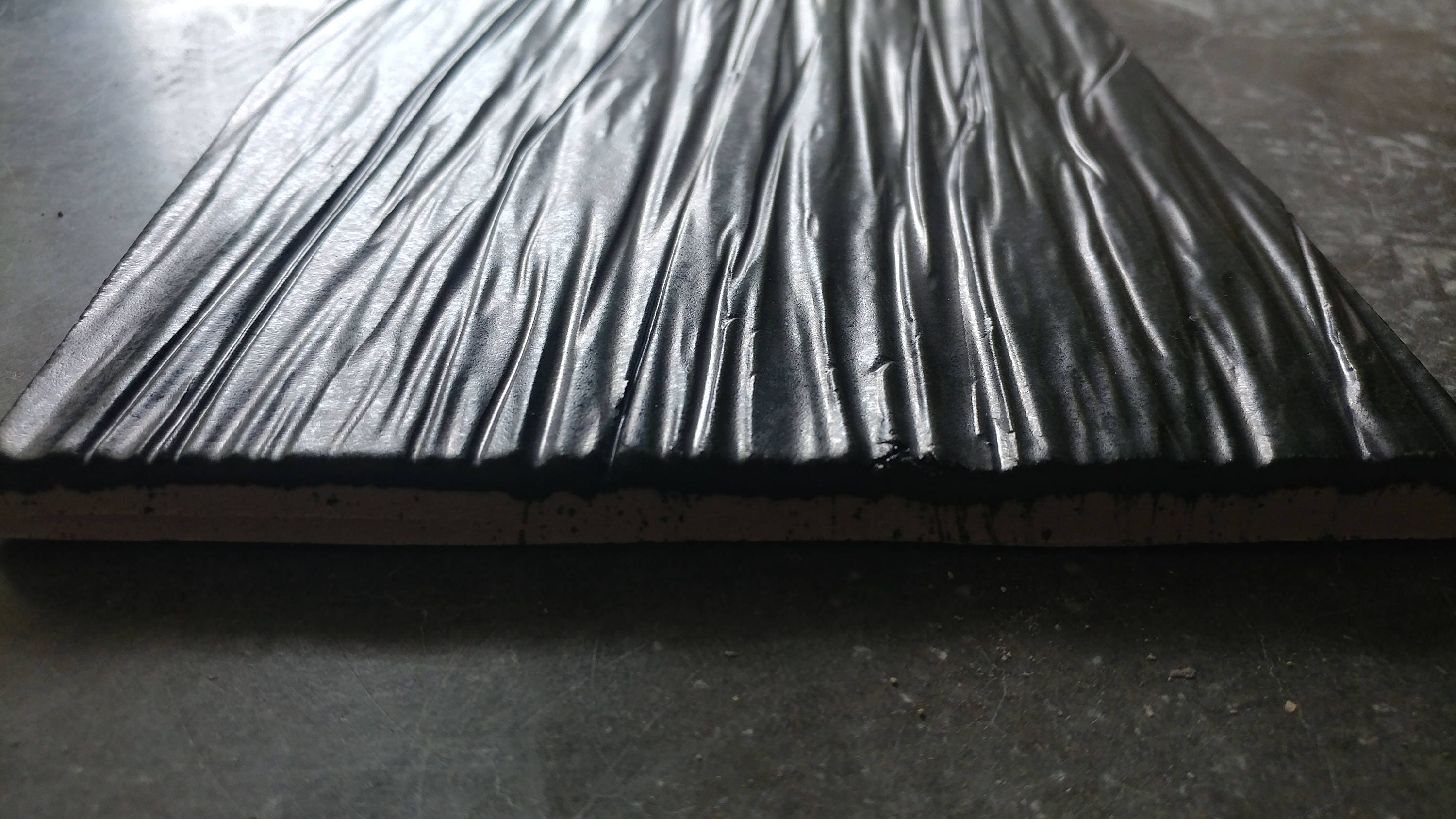 6x10 Rippled Field Tiles in Graphite Matte - Etsy