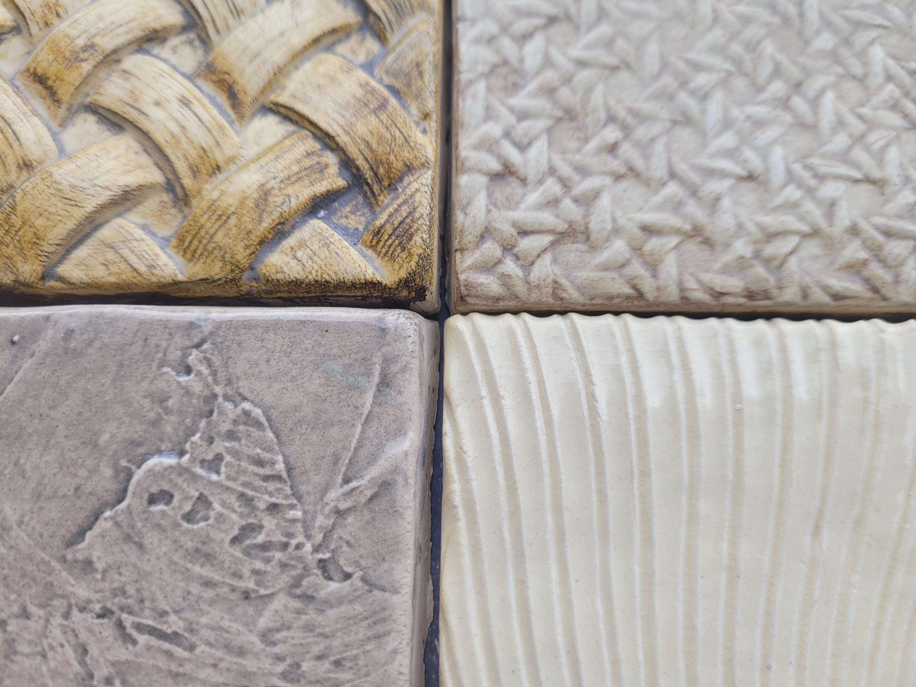 Set of 36 4 X 4 'textured Shades of Brown' Handmade Glazed Ceramic ...