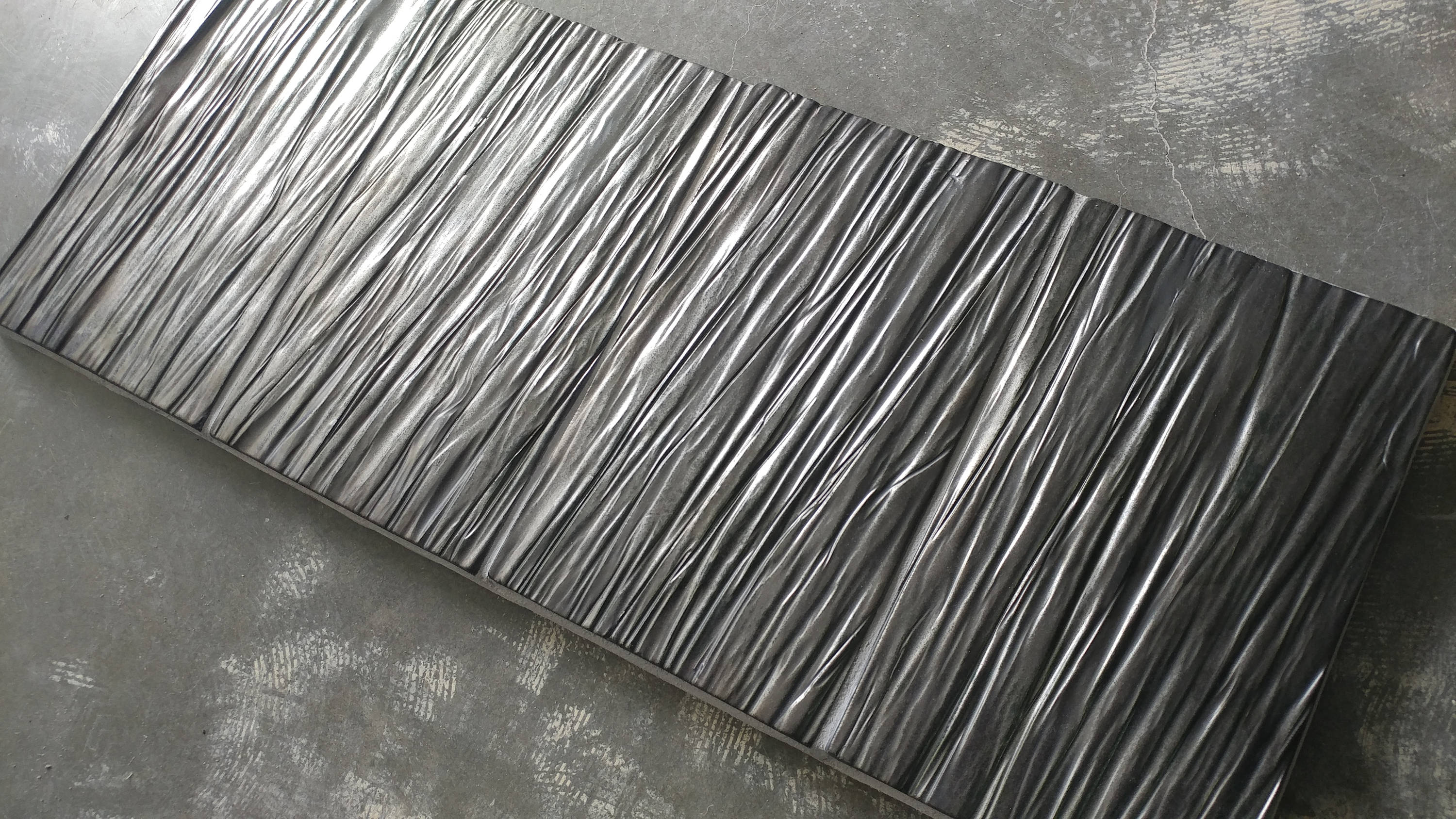 6x10 Rippled Field Tiles in Graphite Matte - Etsy