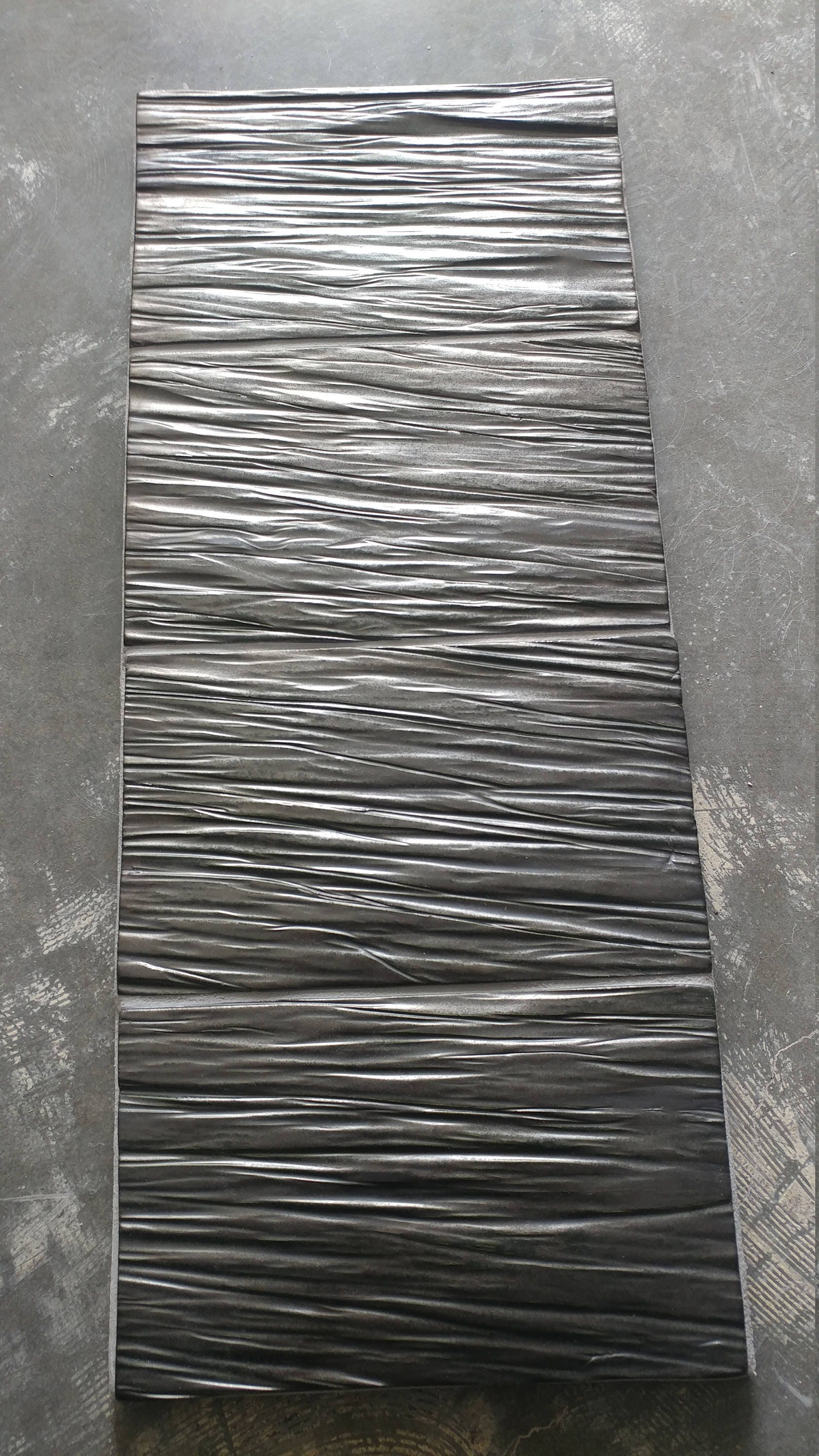 6x10 Rippled Field Tiles in Graphite Matte - Etsy