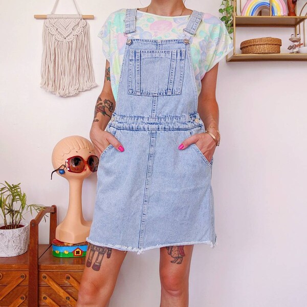 Denim Skirt Overalls - Etsy