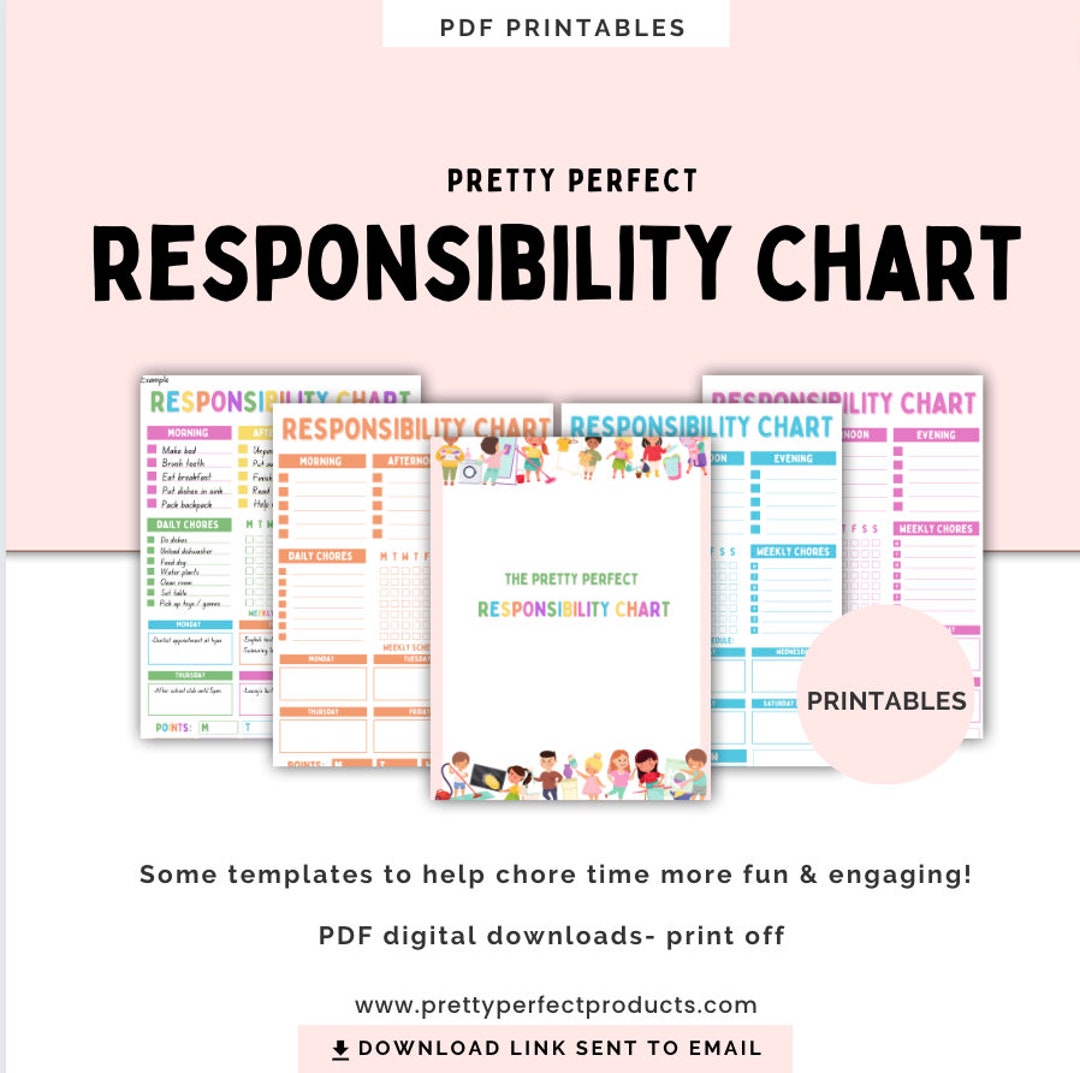 Responsibility Chart (digital), Rewards Chart, Kids Rewards Chart, Kids ...