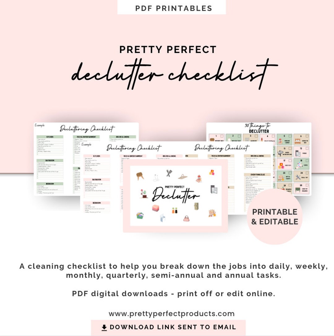 Declutter Checklist (digital), Declutter Challenge, Declutter Digital ...