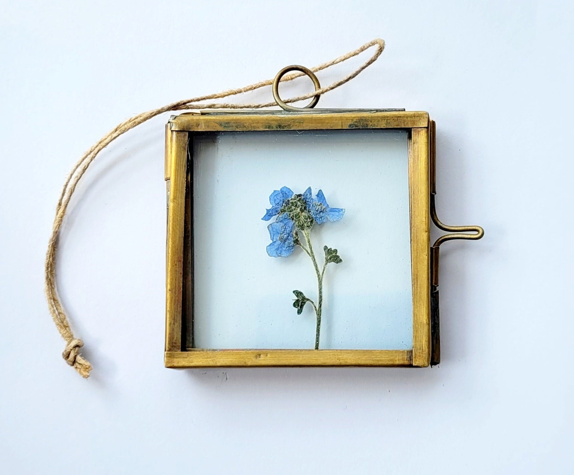 MINI Hanging Metal Frame With a Pressed Forget-me-not Sprig - Etsy