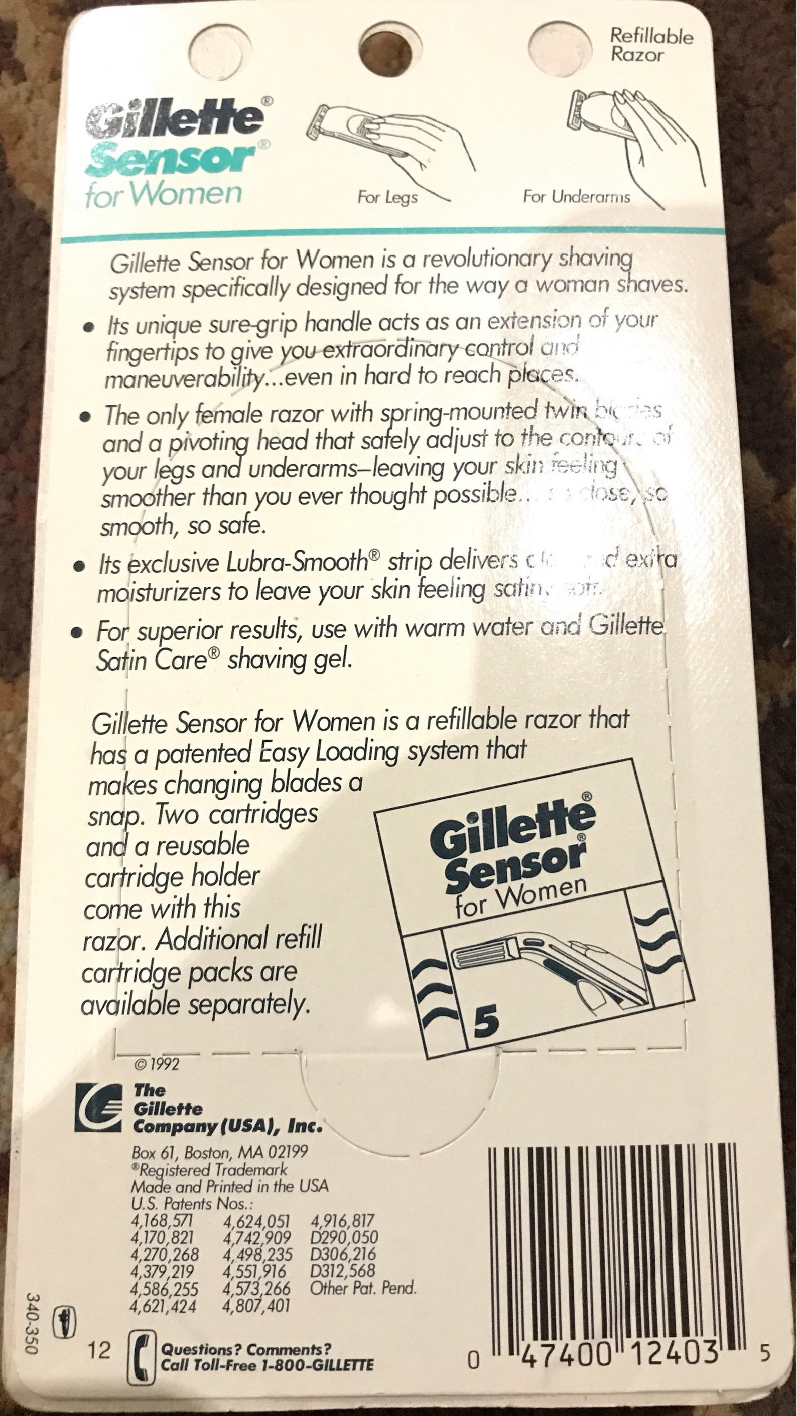 Gillette Sensor for Women Razor Handle - Made in USA - 1992 ...