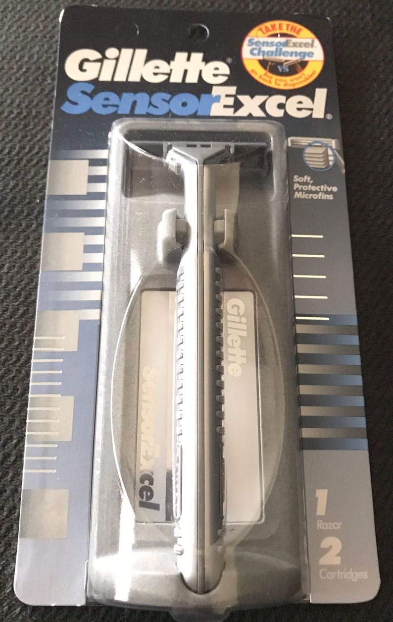 Gillette Sensor Excel Men's Razor - Made in USA - 1993 - Etsy