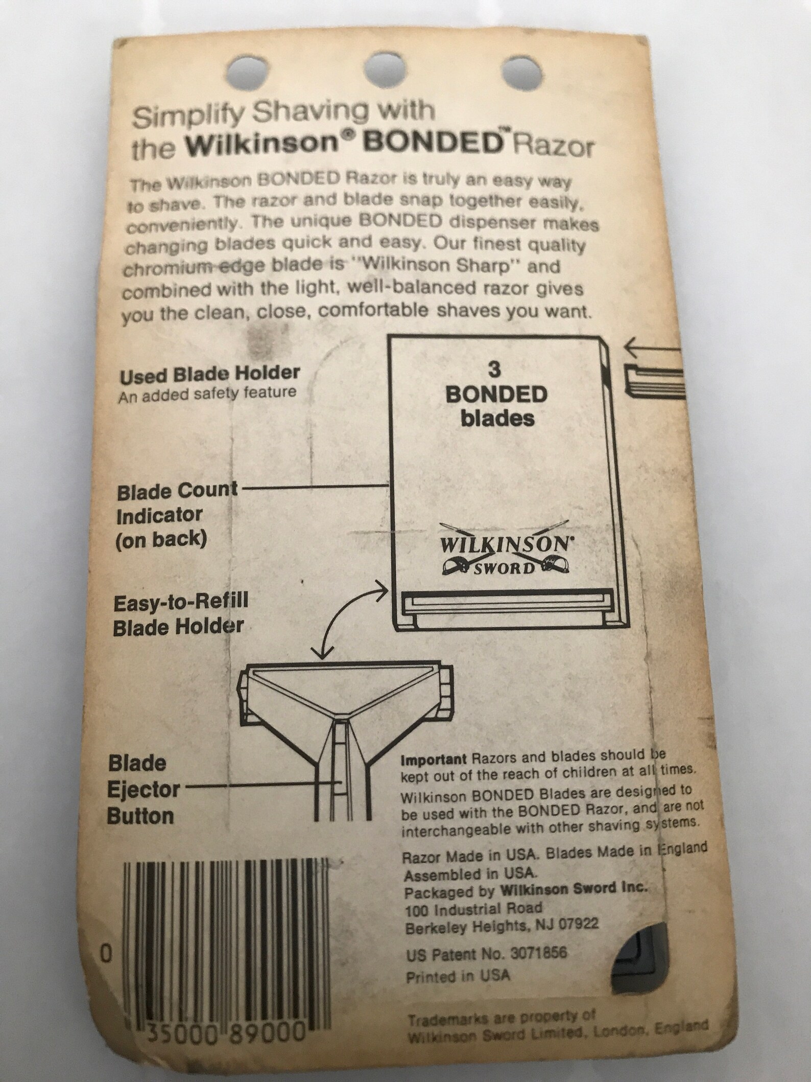 Wilkinson Sword Bonded Razor Handle With 3 Blades - Etsy