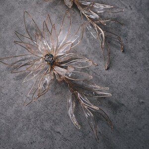 Big Gold Flower Earring, Gold Flower Earring Modern Wedding Earring ...