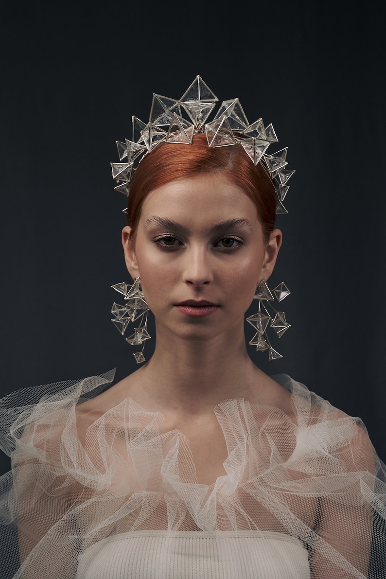 Architect Jewelry Geometric Triangle Headpiece, Triangle Crown ...