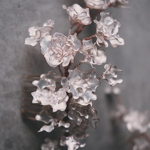 Carnation Floral Hair Comb, Flower Hair Comb, Rose Wedding Headpiece ...