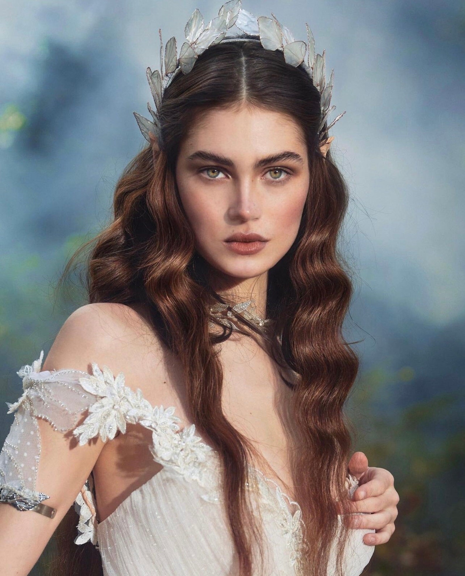 Rose Leaves Helen Crown, Bridal Leaf Crown, White Petal Crown, Helen ...