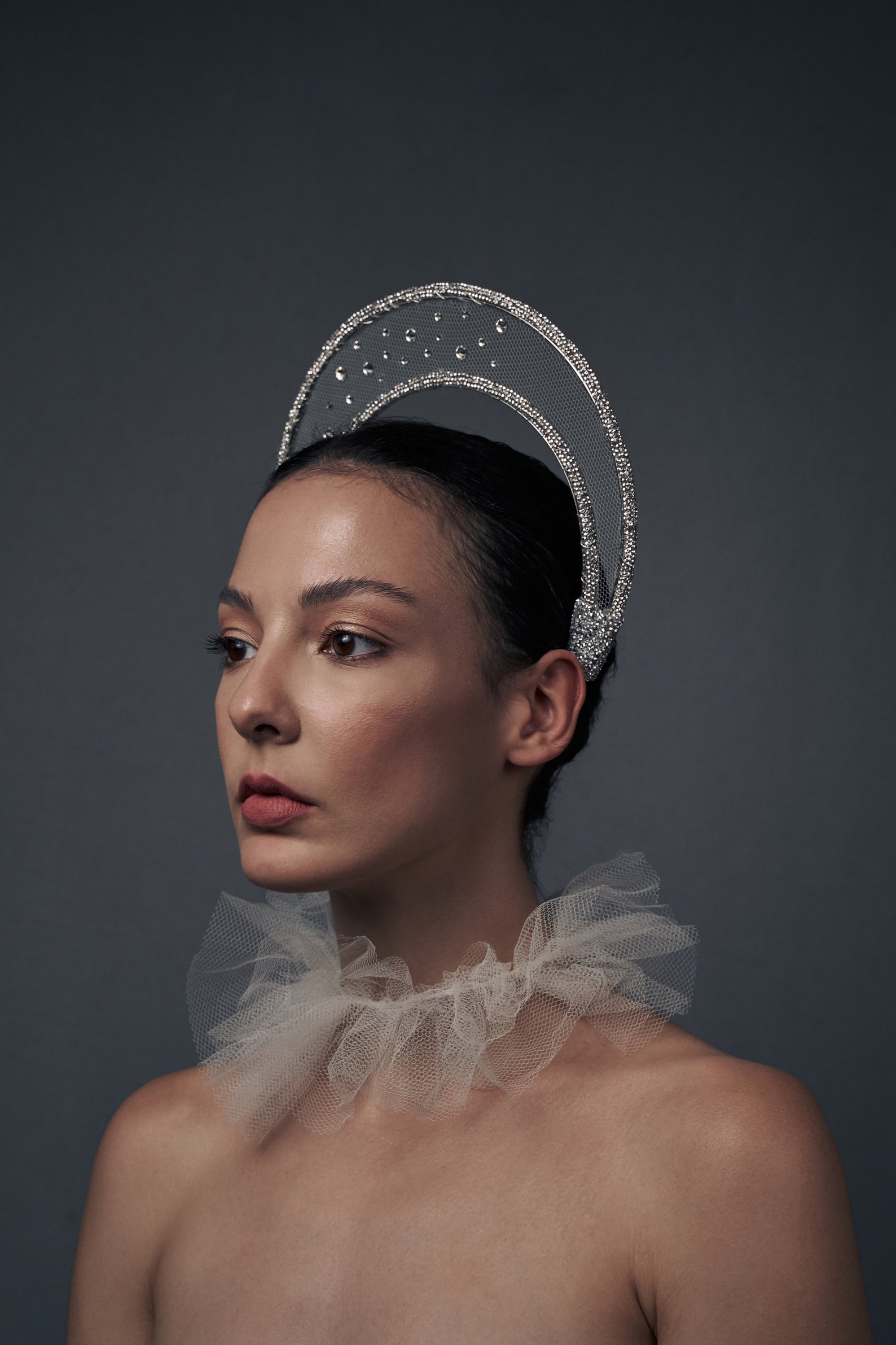 Silver Halo Tiara - Silver Crystal Bridal Veil, Crystal Wedding Veil ...