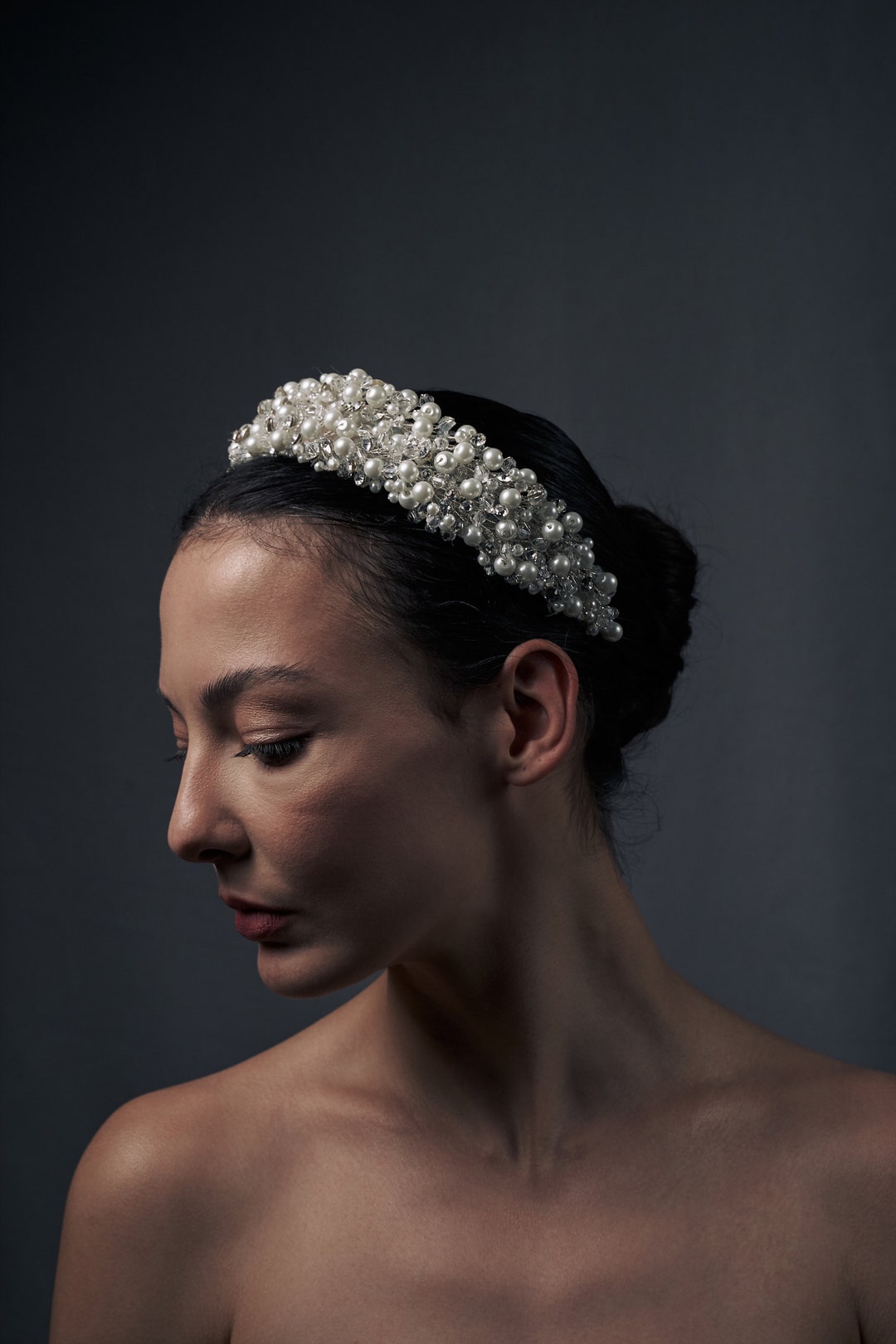 Pearl Bridal Crown, Crystal Wedding Crown, Swarovski Bridal Headpiece ...