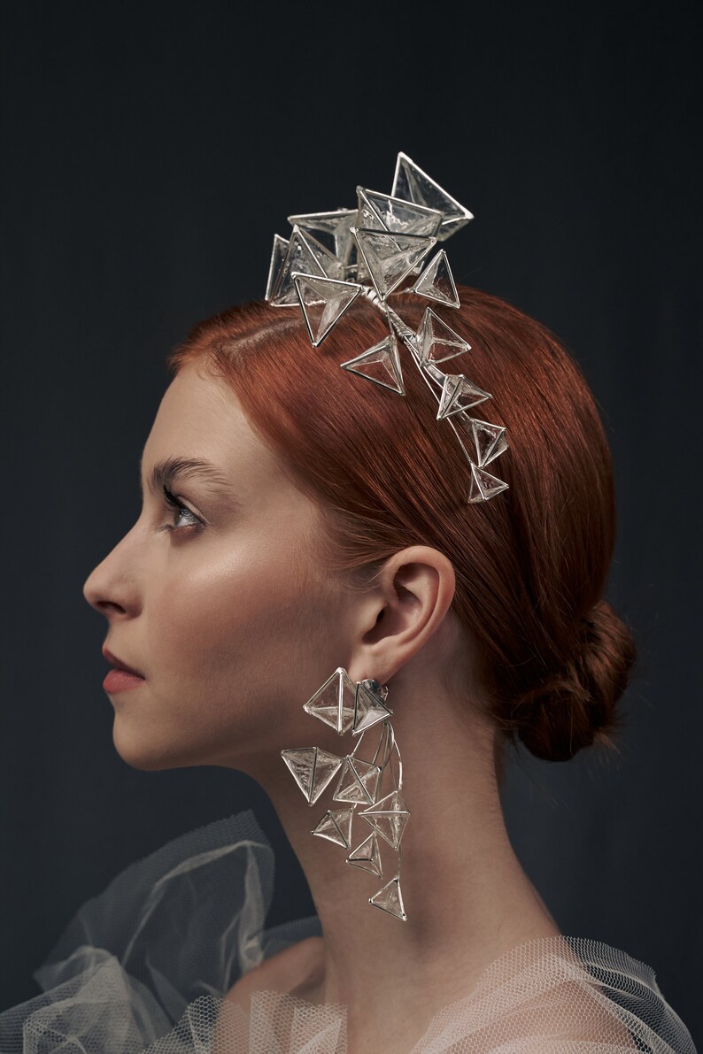 Architect Jewelry Geometric Triangle Headpiece, Triangle Crown ...