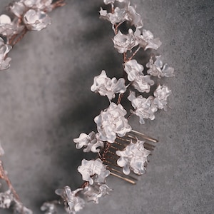 Carnation Floral Hair Comb, Flower Hair Comb, Rose Wedding Headpiece ...