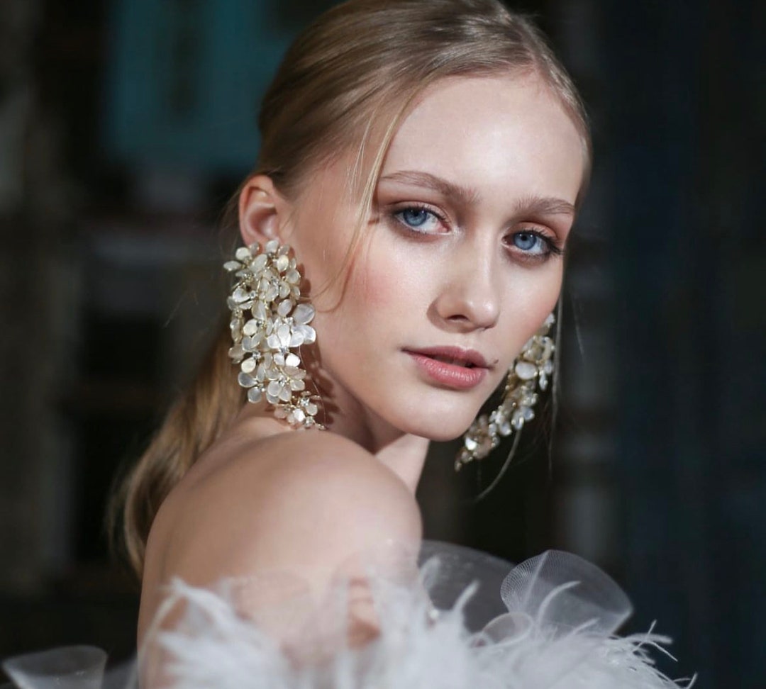 Gold Wedding Earrings, Boho Wedding Earrings, Boho Bridal Earrings ...