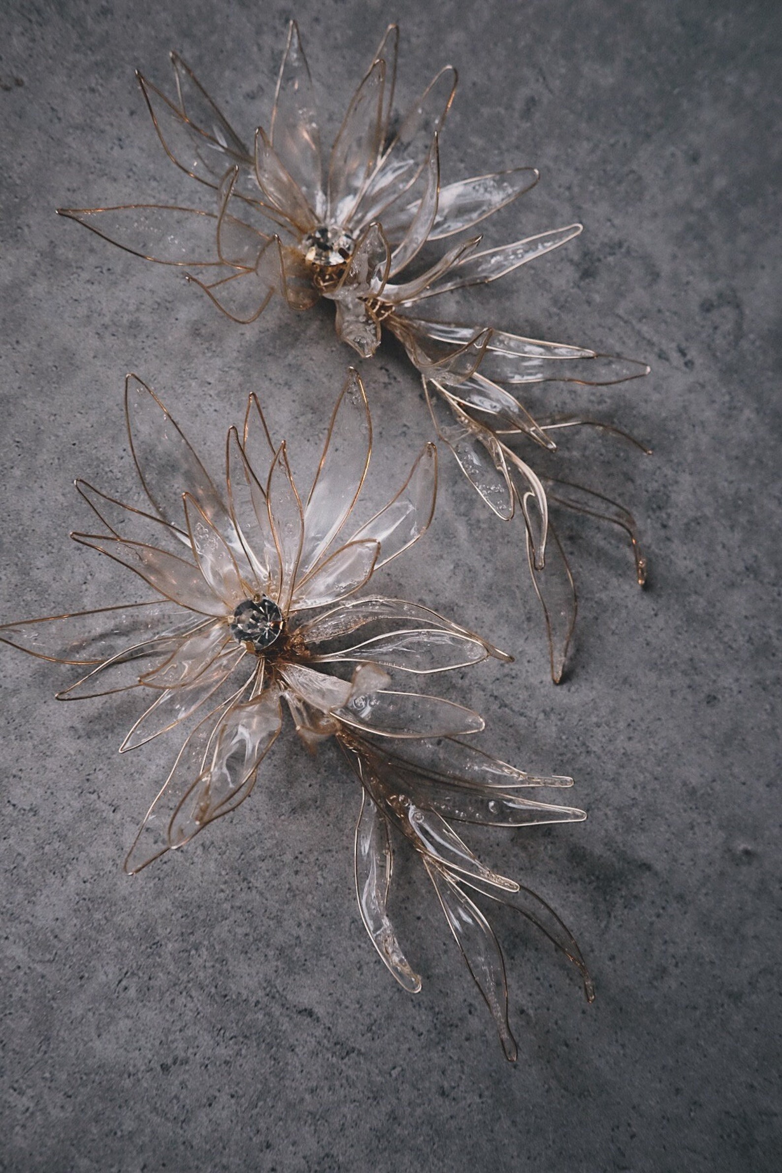Big Gold Flower Earring, Gold Flower Earring Modern Wedding Earring ...